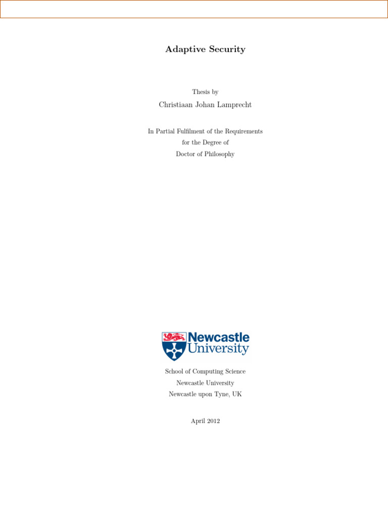 Adaptive Security: Christiaan Johan Lamprecht | PDF | Transport Layer ...
