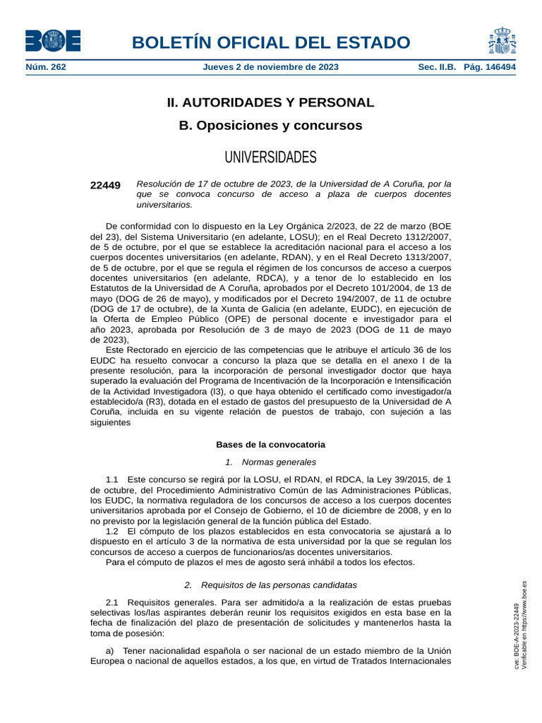 Boe A 2023 22449 | PDF | Comisión Europea | Gobierno