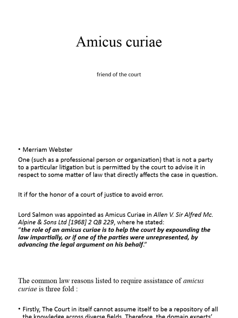 Amicus Curiae | PDF | Amicus Curiae | Justice