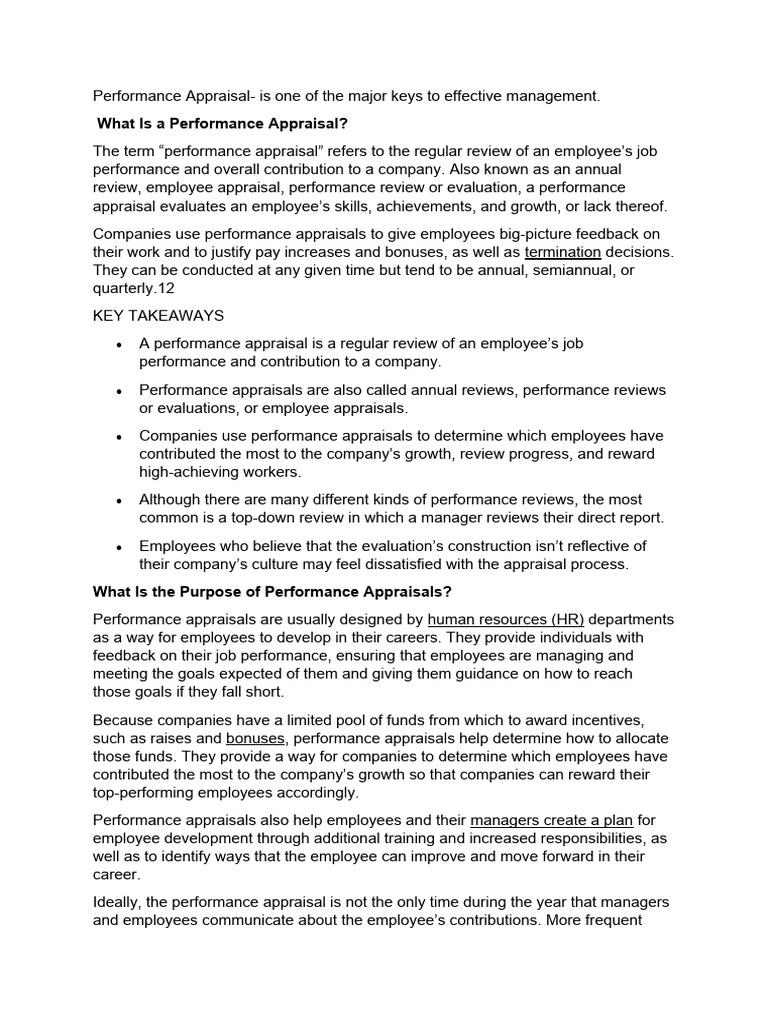 Performance Appraisal | Download Free PDF | Performance Appraisal ...
