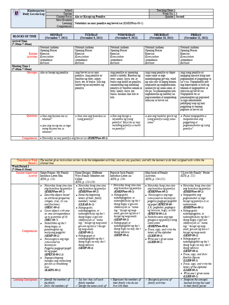 DLL-MELC-Q2-Week 1 | PDF