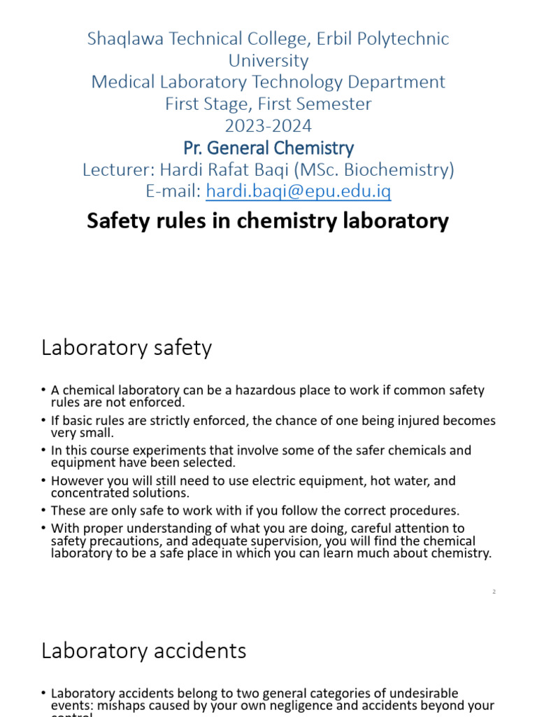1st Lab Safety Rules | PDF | Laboratories | Clothing