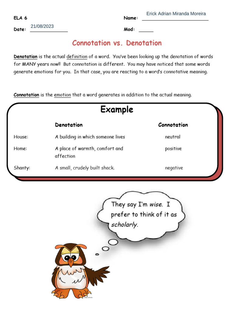 Connotation and Denotation | Download Free PDF | Connotation | Semantics