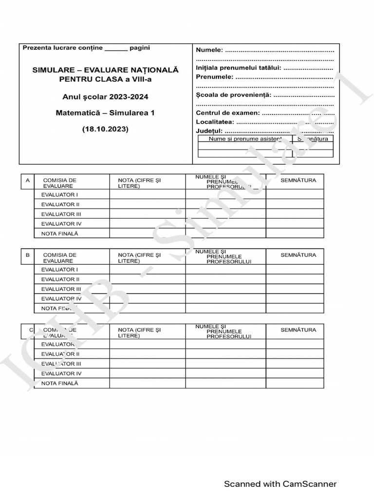 Ev Nationala Octombrie 2023 | PDF
