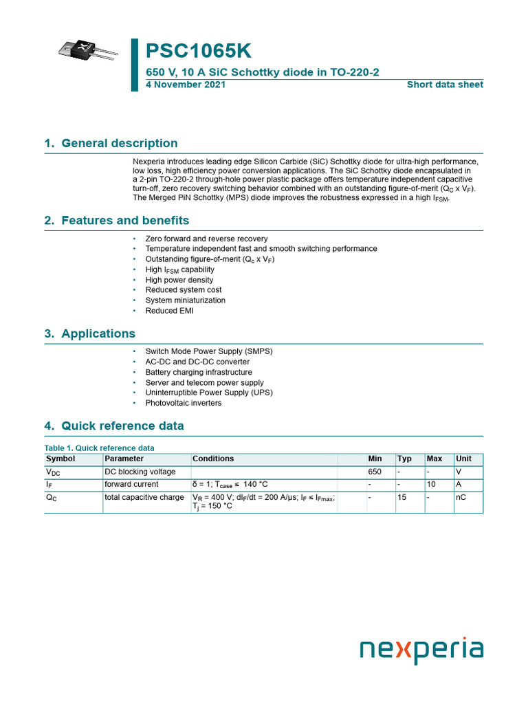 Psc1065k Sds | PDF | Specification (Technical Standard) | Diode