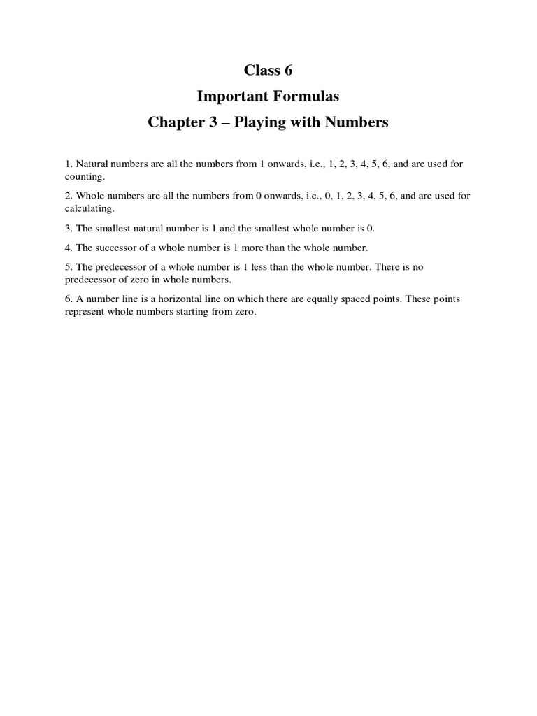 Class 6 - Chapter 3 Playing With Numbers | PDF | Geometry | Line (Geometry)