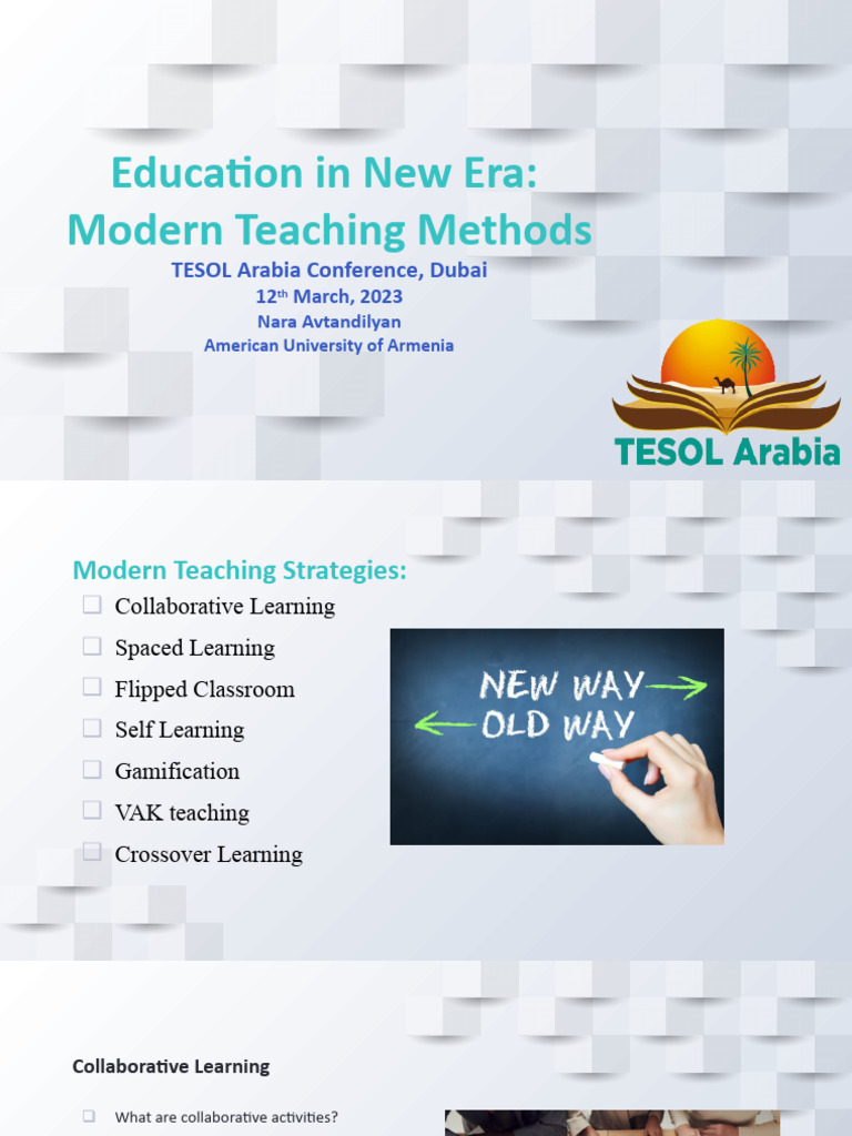 TESOL Arabia 2023 Education in New Era Modern Teaching Methods | PDF ...