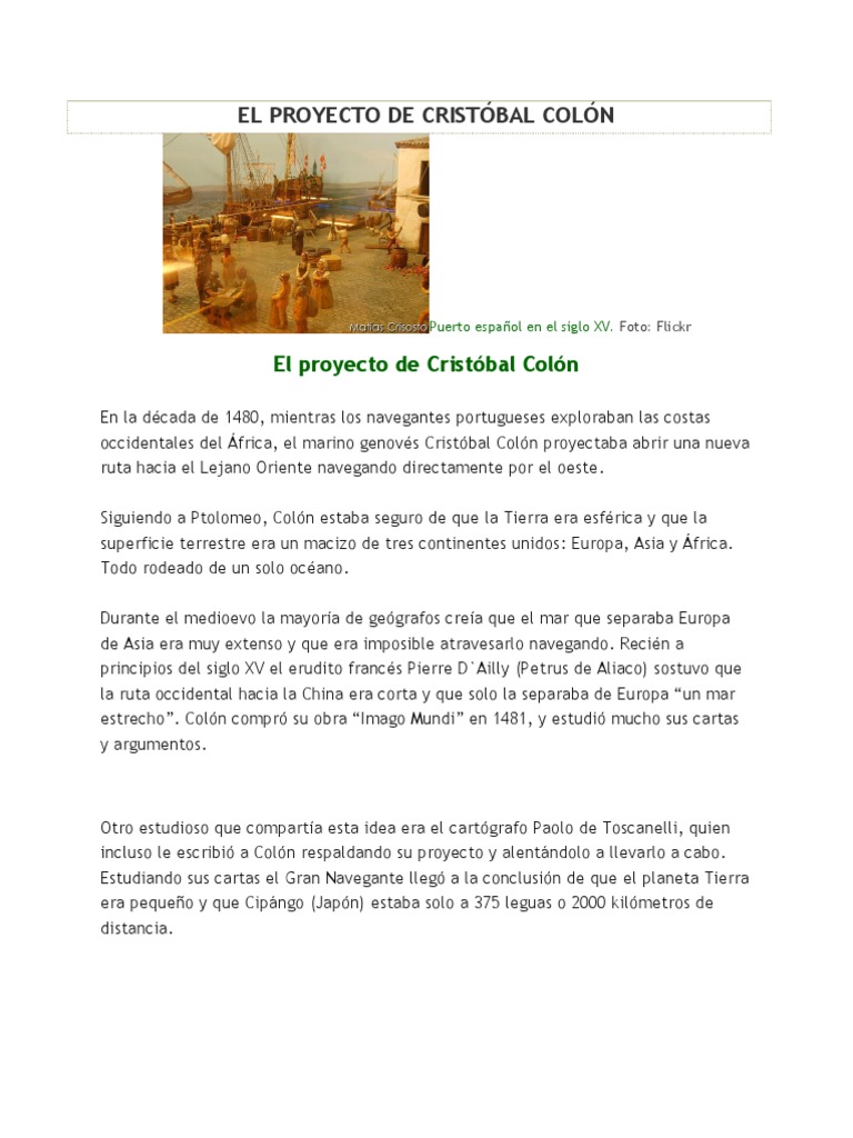 EL PROYECTO DE CRISTÓBAL COLÓN | Cristobal colon | Viajes de Cristóbal ...