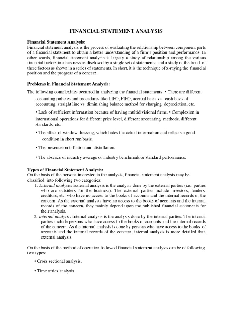 Financial Statement Analysis | PDF | Balance Sheet | Equity (Finance)