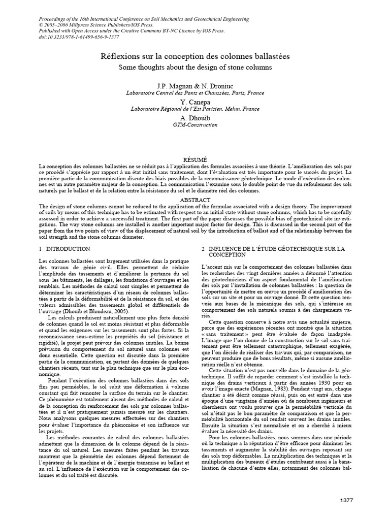 Conception des colonnes ballastées | PDF | Fondation (construction)
