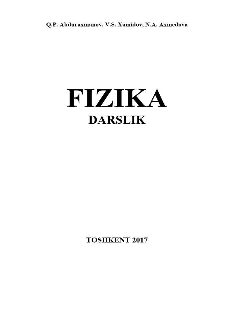 Fizika: Darslik | PDF
