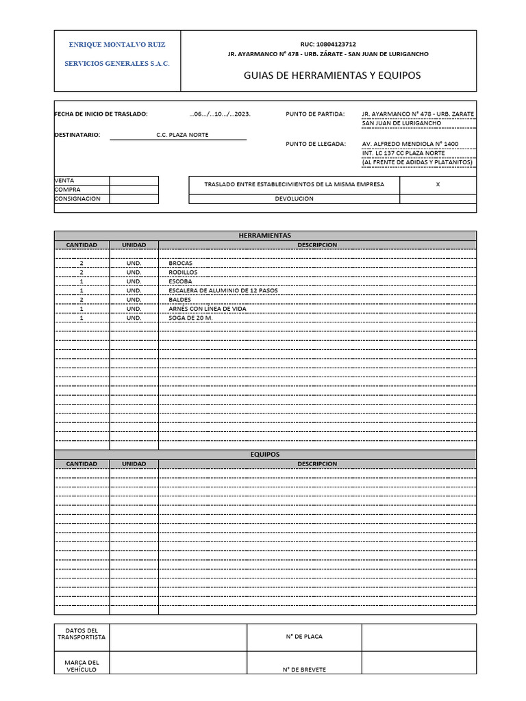 Formato Guia de Herramientas | PDF
