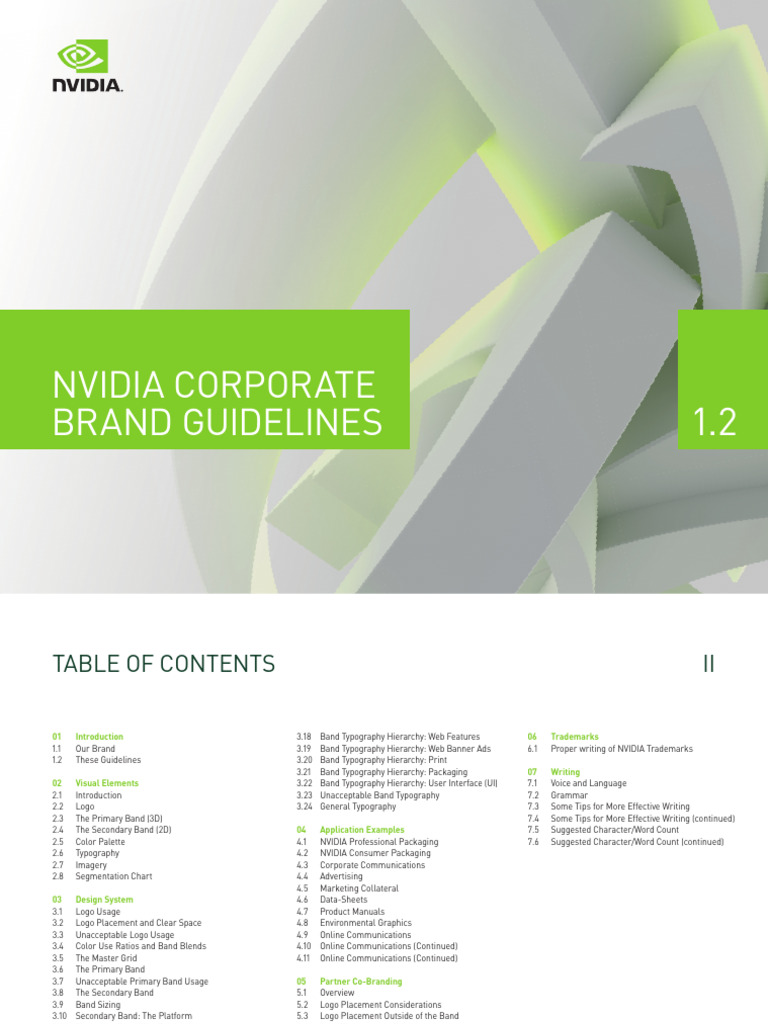 NVIDIA Corporate Guidelines 2012 1.2 | PDF | Logos | Rgb Color Model