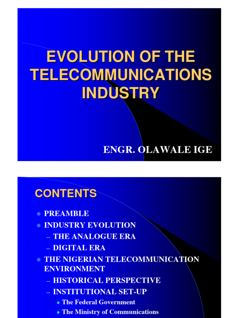 Evolution of Nigeria's Telecom Industry | PDF | Telecommunications ...