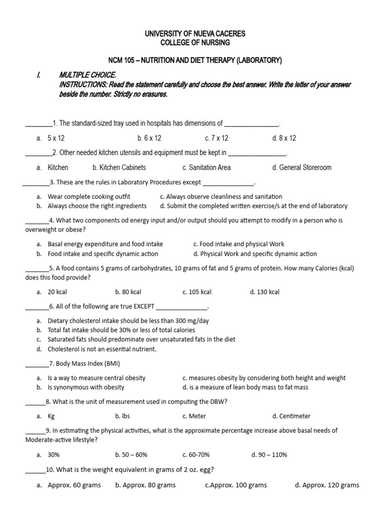 Nutri Lab - MDMC | PDF