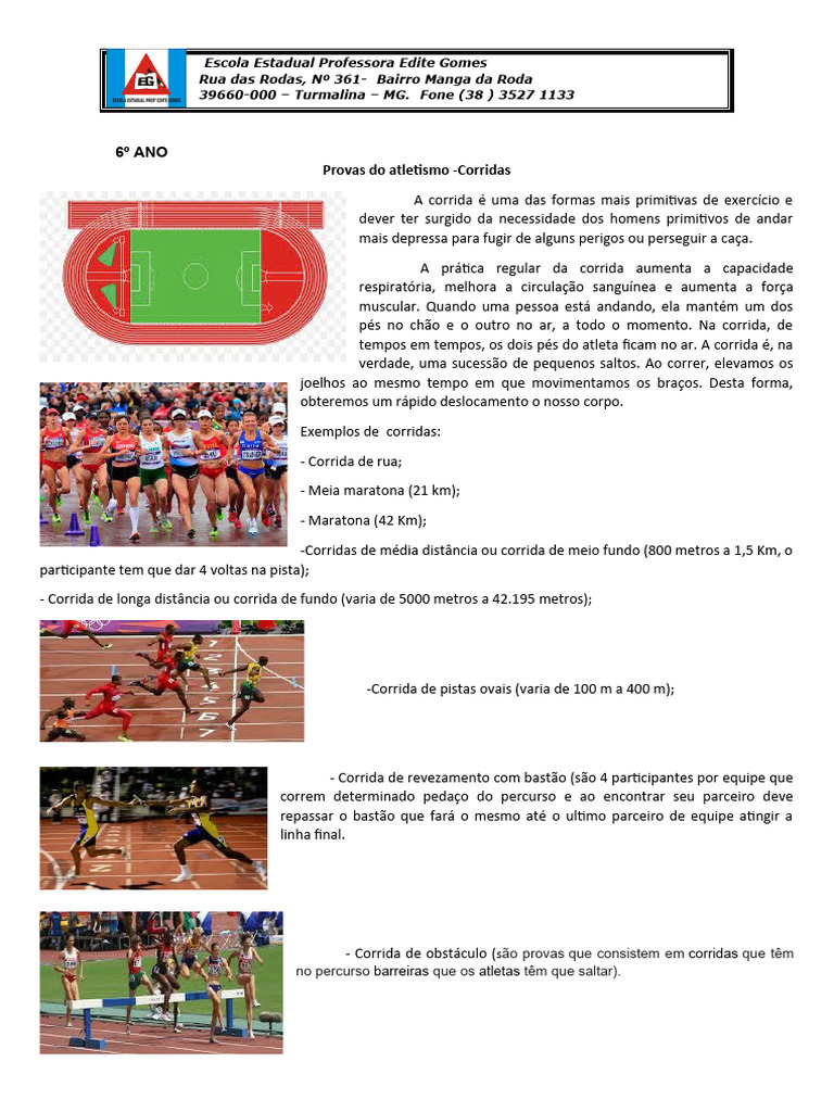 6º Ano Corridas | PDF