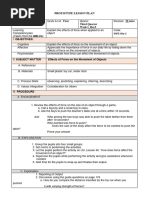 Detailed Lesson Plan About Force and Motion | PDF | Force | Lesson Plan