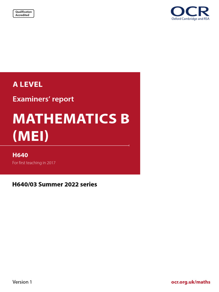 A Level Maths B Exam Report 2022 | PDF | Quadratic Equation | Mathematics