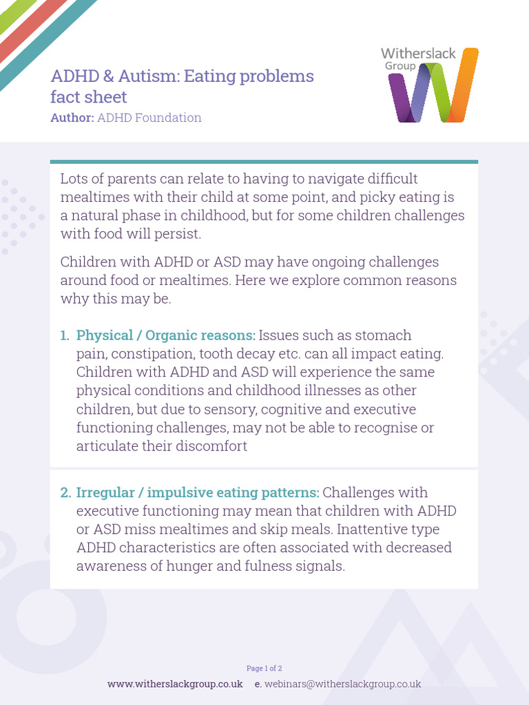 Adhd Autismeating Problems Final Resource | PDF | Attention Deficit ...