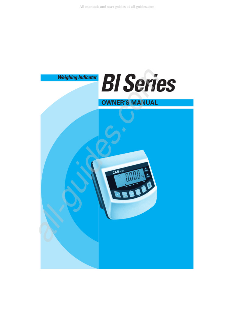 Manual Del Usuario Bi 1 (Eng) Balanza Cas | PDF
