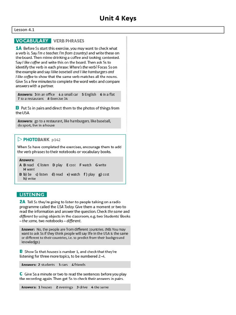 Students Book U4 Keys | PDF