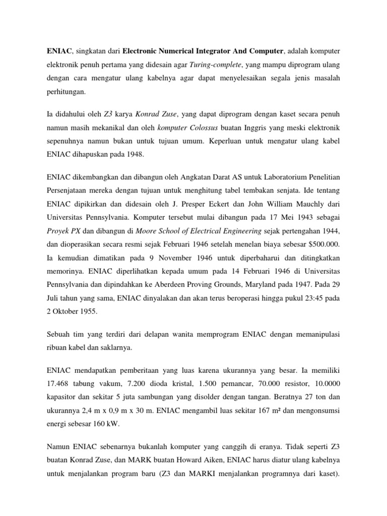 Eniac, Edvac, Edsac | PDF
