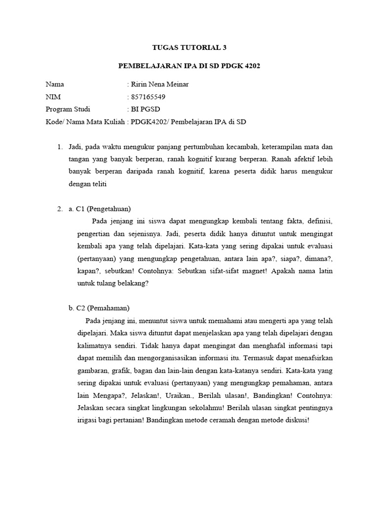 Tugas Tutorial 3 Ipa | PDF
