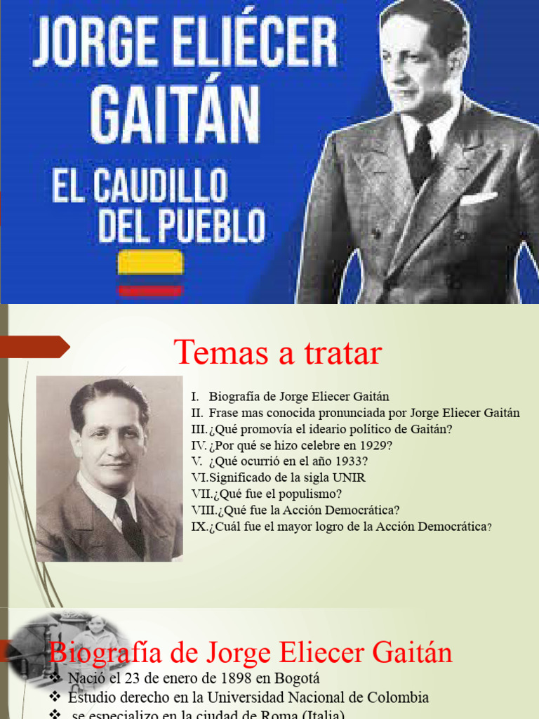 Jorge Eliecer Gaitán | PDF | Ideologías | Gobierno