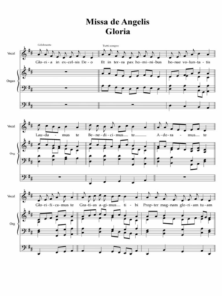 Missa de Angelis - Glória | PDF