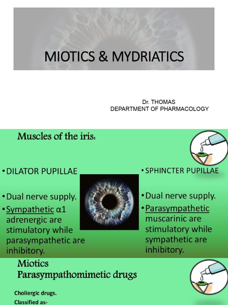 Mydriatics and Miotics | PDF