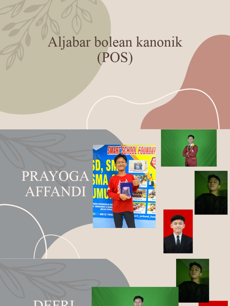 Aljabar Boolean Kanonik POS dan Contoh | PDF