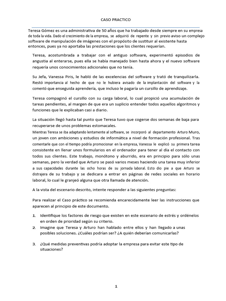 Caso Practico Ii Riesgo Psicosocial | PDF | Software | Business