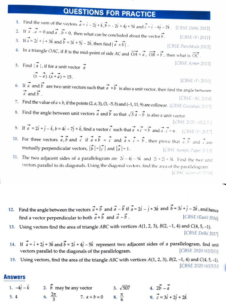 Vectors Assignment | Download Free PDF | Area | Linear Algebra