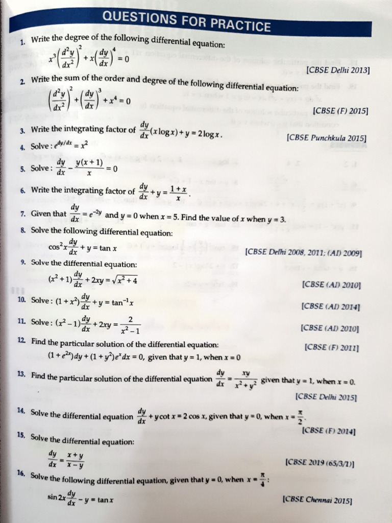 assignment differential equation | PDF | Ordinary Differential Equation ...
