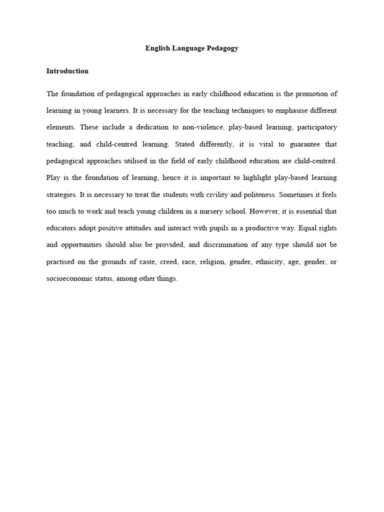 English Language Pedagogy | PDF | Pedagogy | Behavior Modification