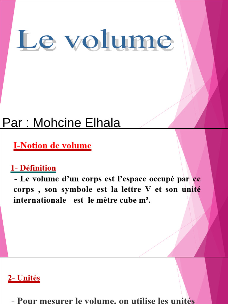 Définition et Mesure du Volume | PDF