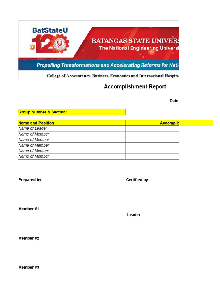 RMA Accomplishment Report Section Group | PDF