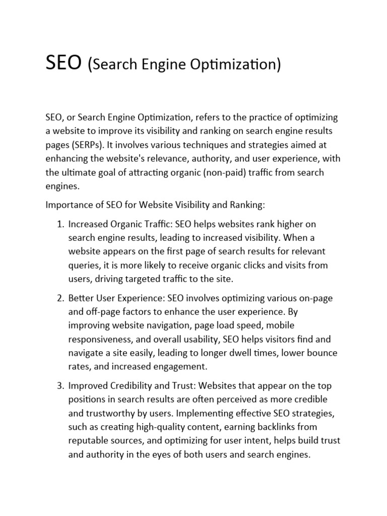 Search Engine Optimization) | PDF | Search Engine Optimization | Web Traffic