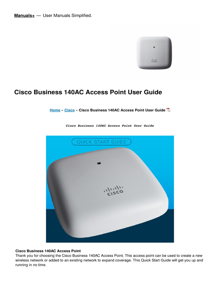 Cisco 140AC Access Point Guide | PDF | Wireless Access Point | Computer Network