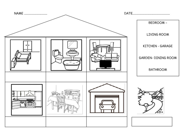Label The Rooms in The House | PDF | Cooking, Food & Wine