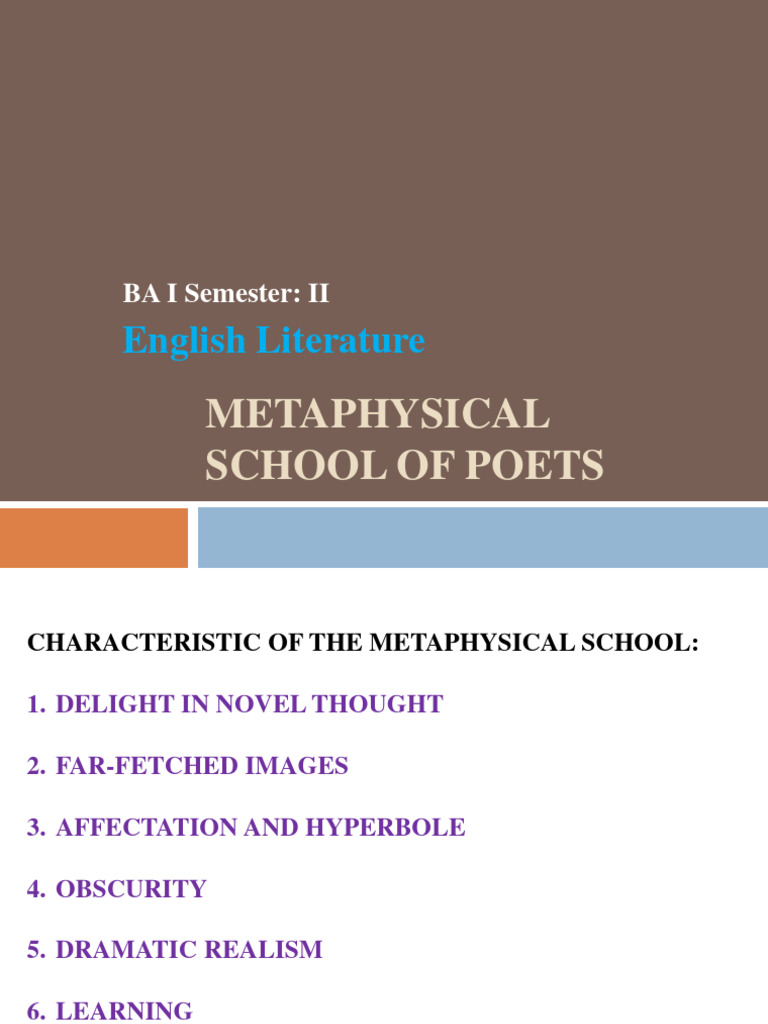 Characteristics of Metaphysical Poetry | PDF | Poetry | Classics