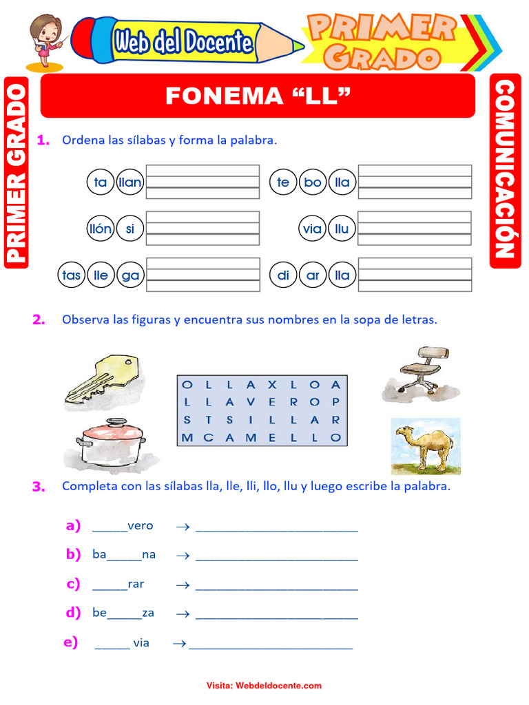 Fonema LL para Primero de Primaria | PDF