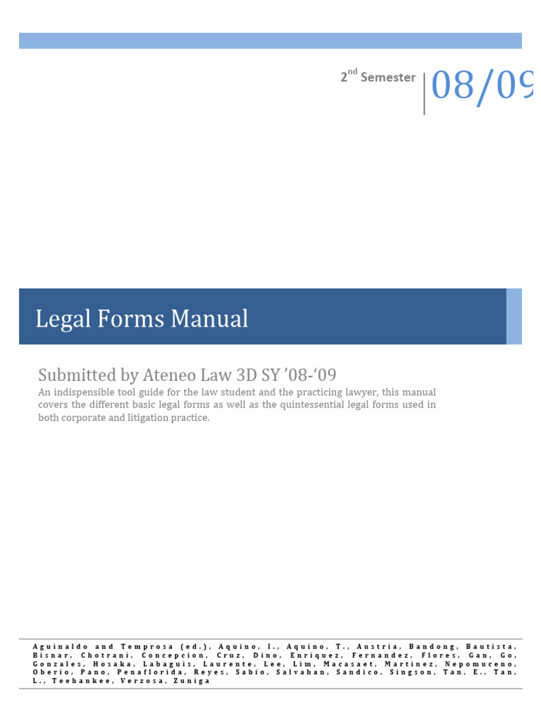 Legal Forms Manual for Law Students | PDF | Affidavit | Notary Public