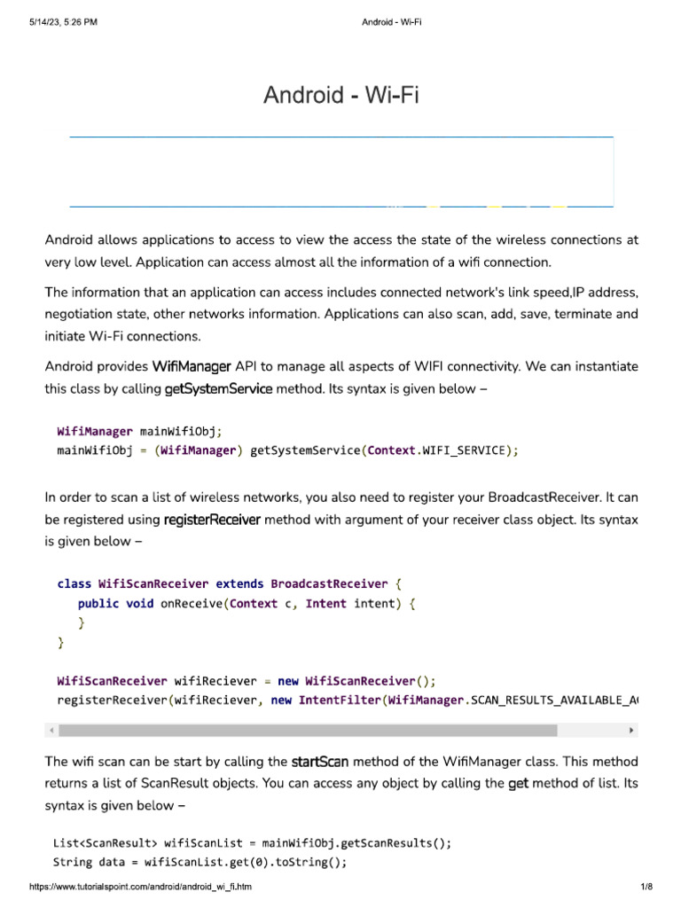 Android - Wifi | PDF