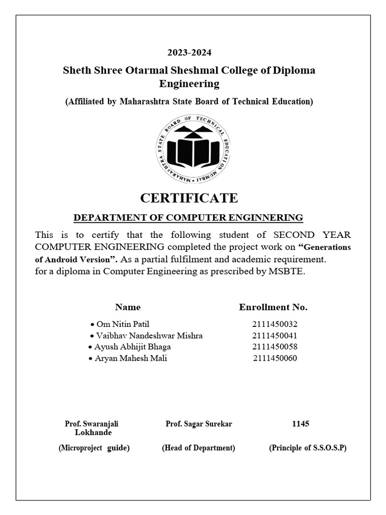 Osy Certificate | PDF
