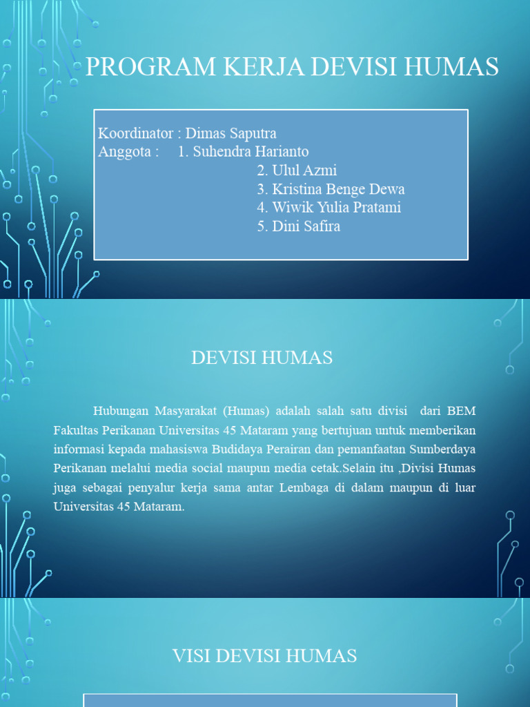Program Kerja Devisi HUMAS Dimas | PDF