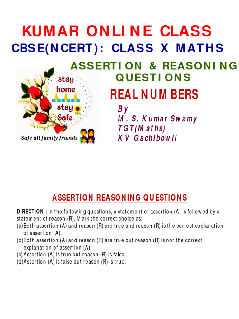 Maths X Assertion Reasoning Chapter 01 | PDF | Abstract Algebra | Discrete Mathematics