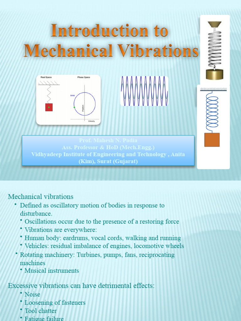 Study of Mechanical Vibrations in Dynamics of Machinery | PDF | Oscillation | Physics