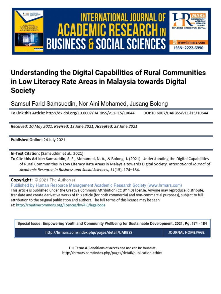 Understanding The Digital Capabilities of Rural Communities in Low ...