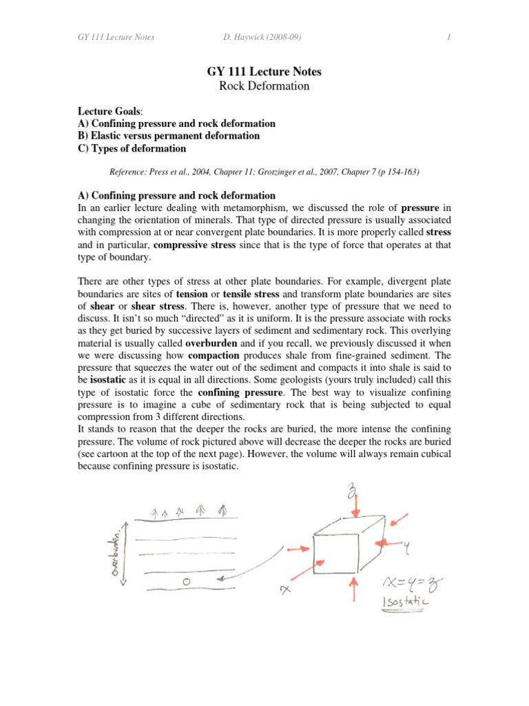 Rock Deformation in GY 111 | PDF | Rock (Geology) | Stress (Mechanics)